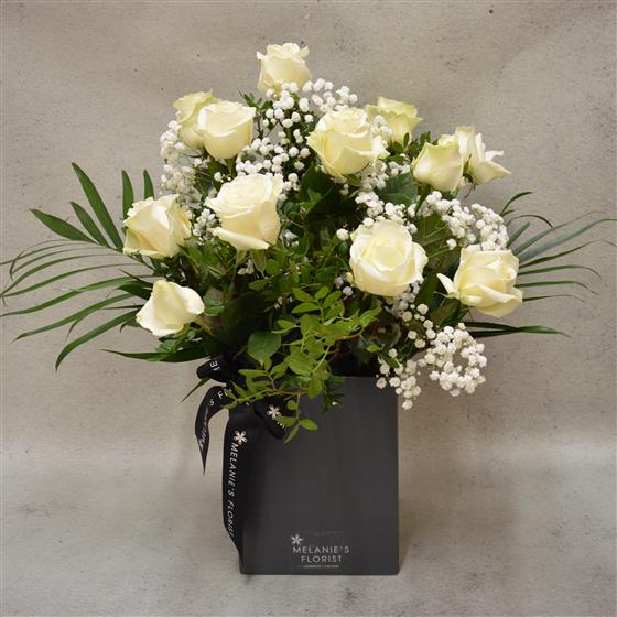 Classic Dozen White Roses