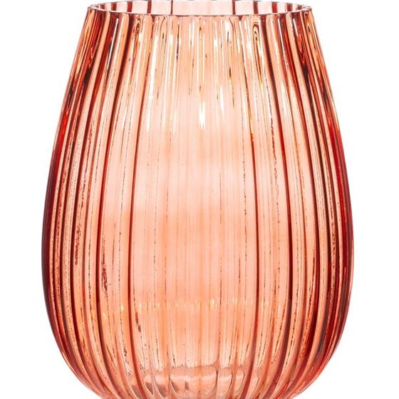 Fluted Glass Vase Amber